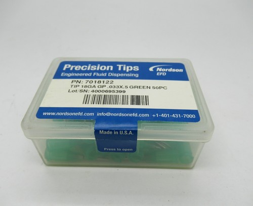 Nordson EFD 7018122 Precision Tips 18 GA GP .033X.5 GREEN 50 Pcs NEW | eBay