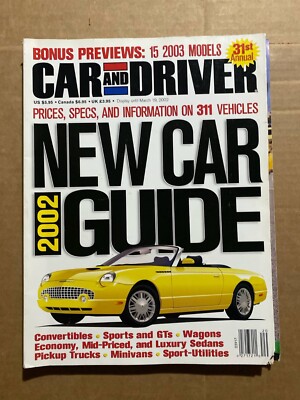 Car And Drive Magazine March 19 2002 BK14 | eBay