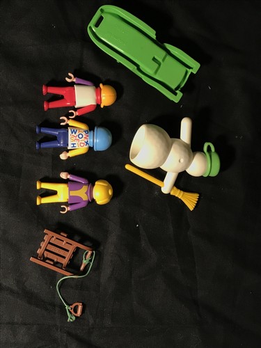 Vintage Playmobil Toy Set Number 3688 Snowman and Kids Sleds | eBay