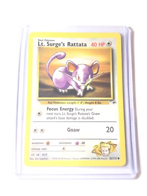 LT. SURGE’S RATTATA - Gym Heroes Set - 82/132 - Common - Pokemon Card ...