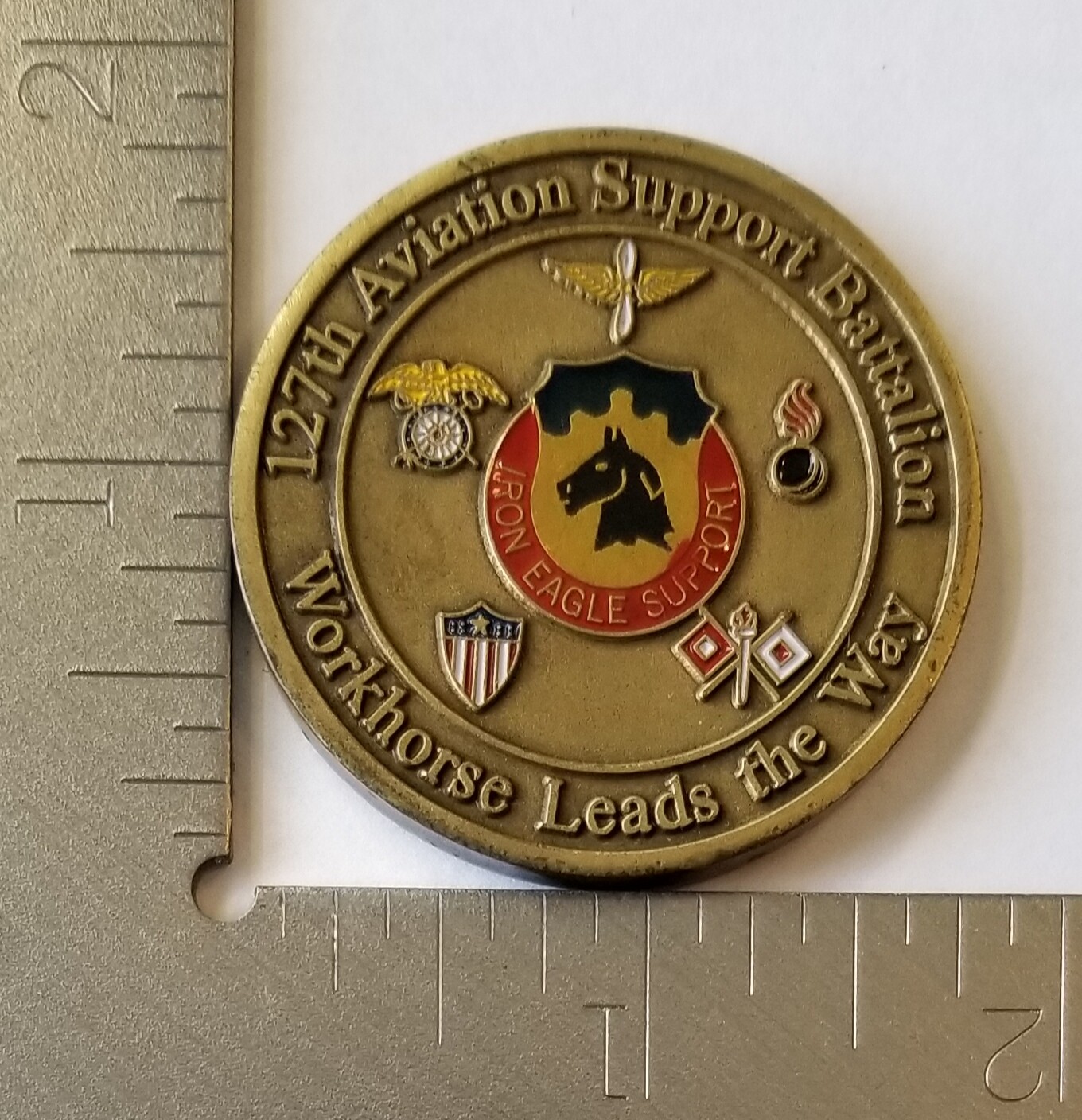 127th Aviation Support Battalion Workhorse Ft. Bliss, TX Challenge Coin ...