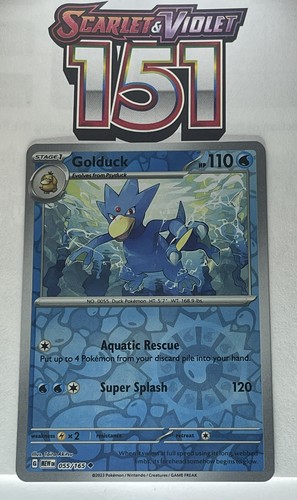 Golduck 055/165 Reverse Holo Scarlet Violet 151 English Mint Uncommon ...