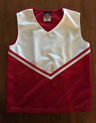 NEW Girl's Alleson Cheerleading Top CV101V V-Shell, Scarlet, Size ...