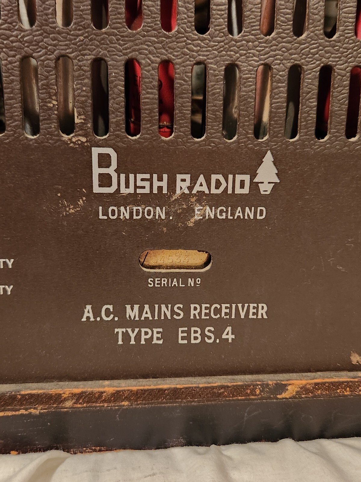 Rare Vtg 1948 Type EBS 4 Valve MW SW Band Bush Tube Radio Original ...