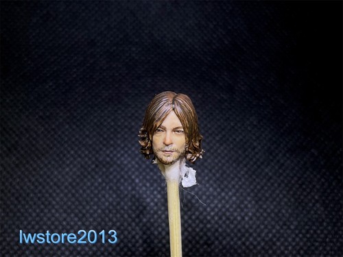 1:18 Norman Mark Reedus Head Sculpt Carved For 3.75" Male Action Figure ...