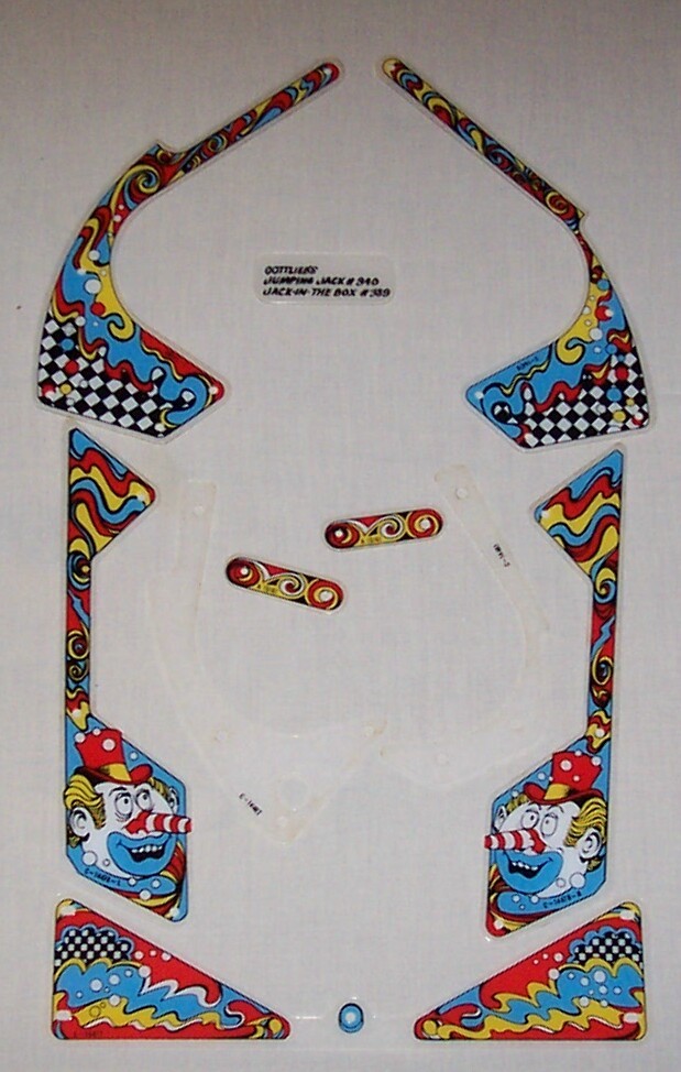 Gottlieb Jumping Jack & Jack In The Box Pinball Machine Plastic Set C ...