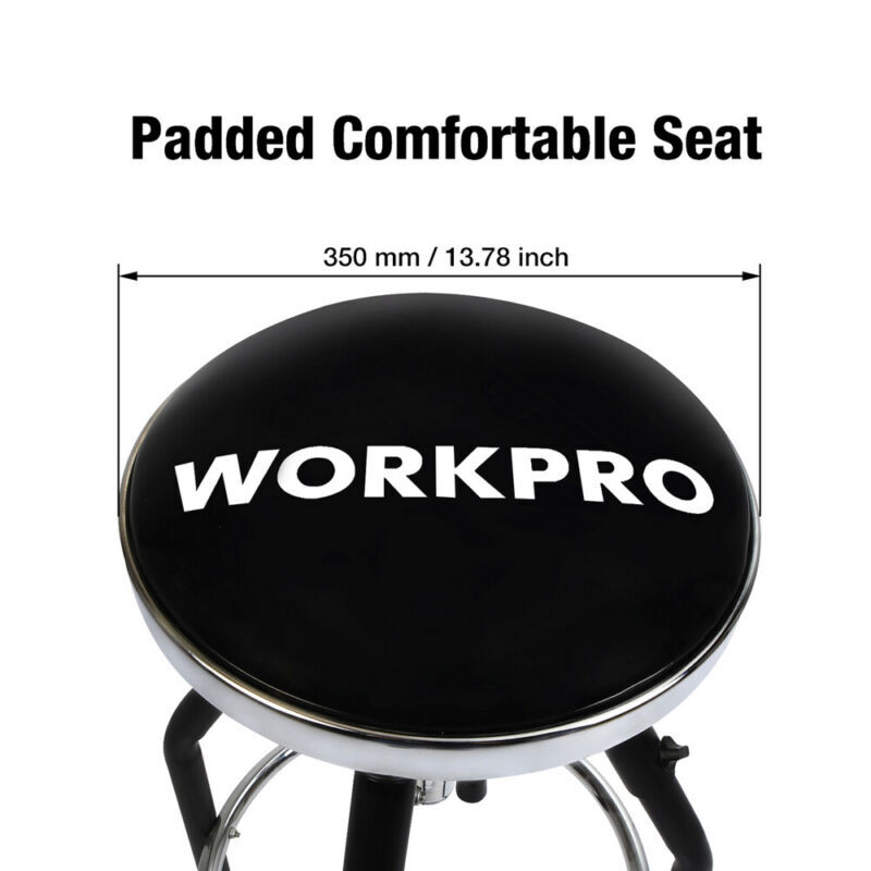 WORKPRO Swivel Bar Stool 360 Degree Work Seat Hydraulic Adjustable Shop ...