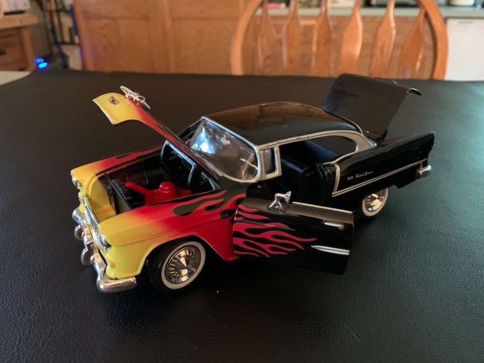1955 Chevy Bel Air Diecast Street Rod Version 68033 Flame Style 1/24 ...