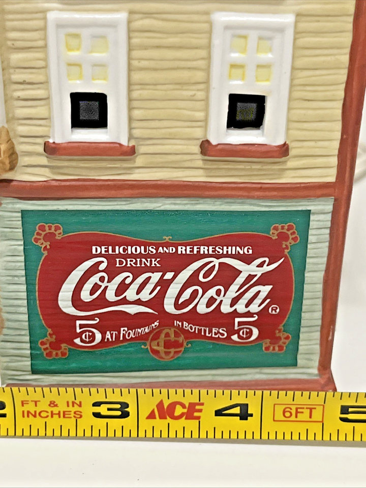 VTG Coca Cola Dew Drop Inn Lighted House 1997 Christmas Village Ceramic ...