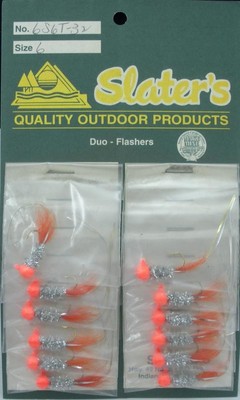 Slater 6S6T-32 Original Jig 1/32 oz Size 6 Orange/Silver/Orange Card of ...
