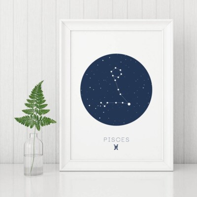 Pisces Zodiac Constellation poster Choose your Size | eBay Australia