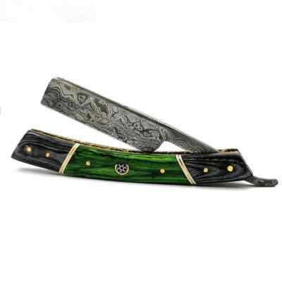 The Old School Damascus Steel Vintage Straight Razor Cut Throat Barber ...