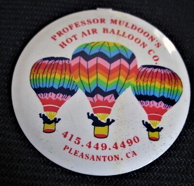 HOT AIR BALLOON Pin Badge, Professor Muldoon's Balloon Co., Metal NEW ...