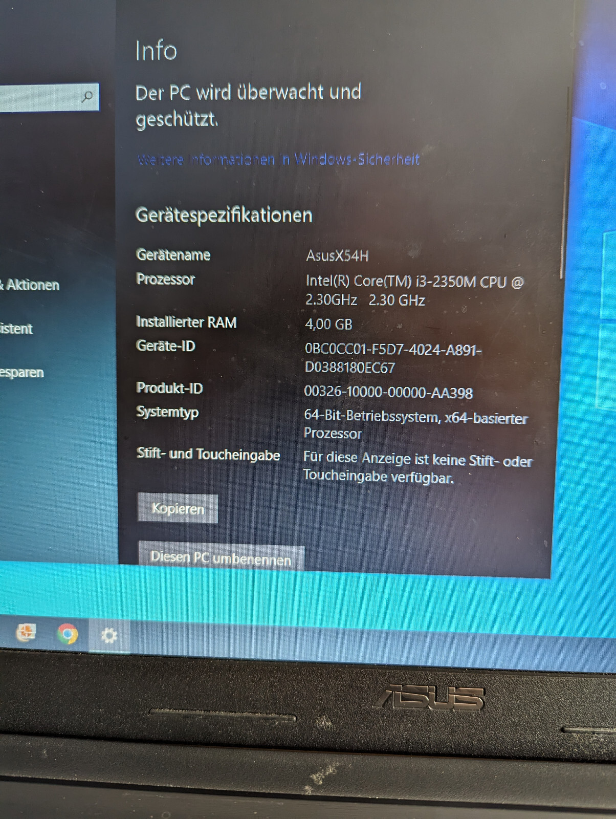 ASUS X54H Notebook i3-2350M 2,30GHz / 320GB Festplatte 4GB Ram Akku | eBay