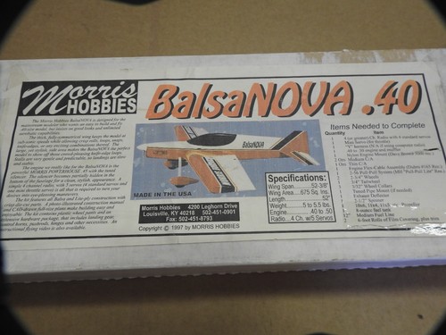 BALSA NOVA AIRPLANE KIT FROM MORRIS HOBBIES | eBay