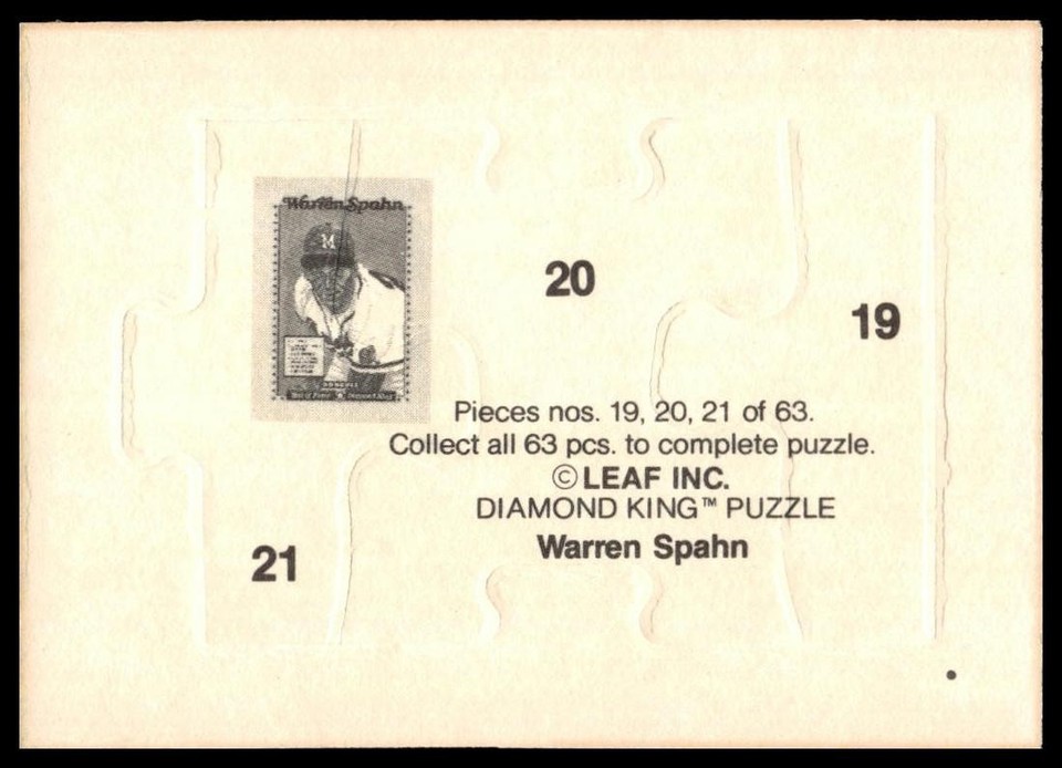 1989 Donruss #19-21 Warren Spahn Warren Spahn Puzzle | eBay