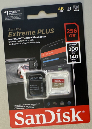 SanDisk Ultra PLUS 256GB microSDXC UHS-i Memory Card w/Adapter ...