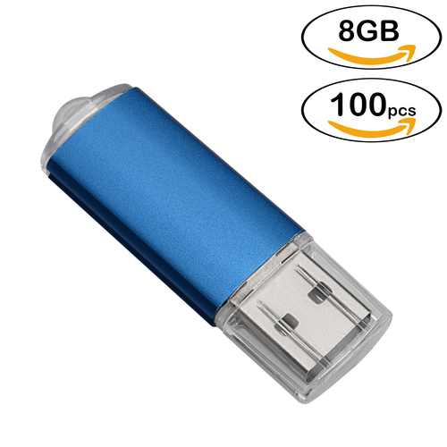 Blue USB 2.0 8GB Metal Rectangle USB Flash Drives Thumb Drive Memory ...