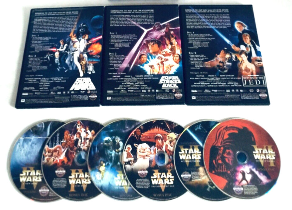 Star Wars Limited Edition Original Theatrical Unaltered Trilogy 6 Disc ...