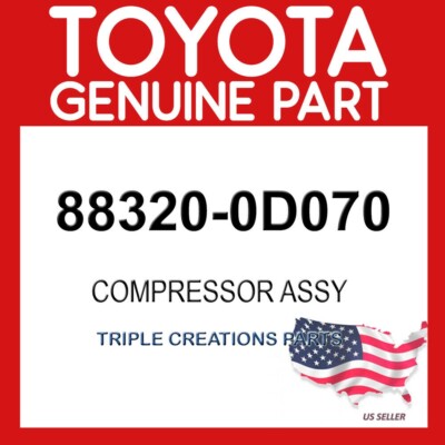 Toyota Genuine 883200D070 Compressor Assy Cooler 88320-0D070 OEM | eBay