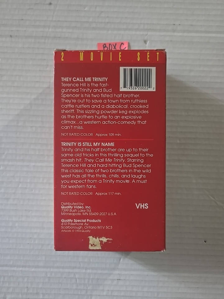 They Call Me Trinity And Trinity Is Still My Name 2 VHS Movie Set 1994 ...