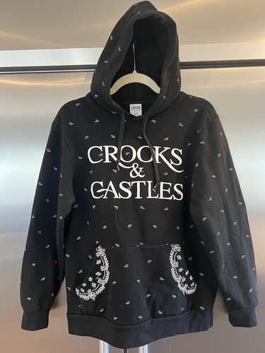 Crooks & Castles Hoodie Sweatshirt Color Black Bandana Print Small | eBay