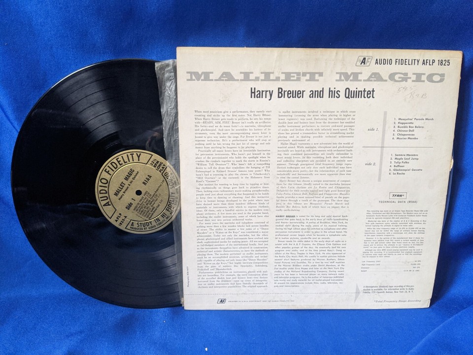 Harry Bruer and his Quintet LP "Mallet Magic" Audio Fidelity AFLP 1825 ...