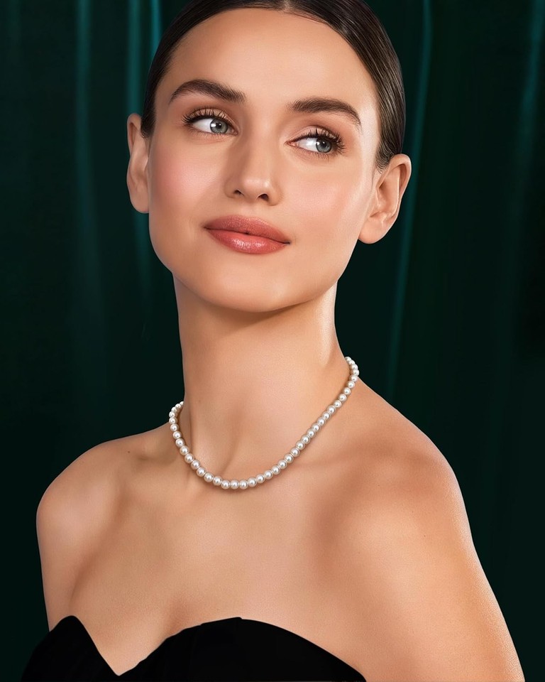 TEN MIRO Imitation Pearl Necklaces for Women Trendy, Dainty 16k Gold ...