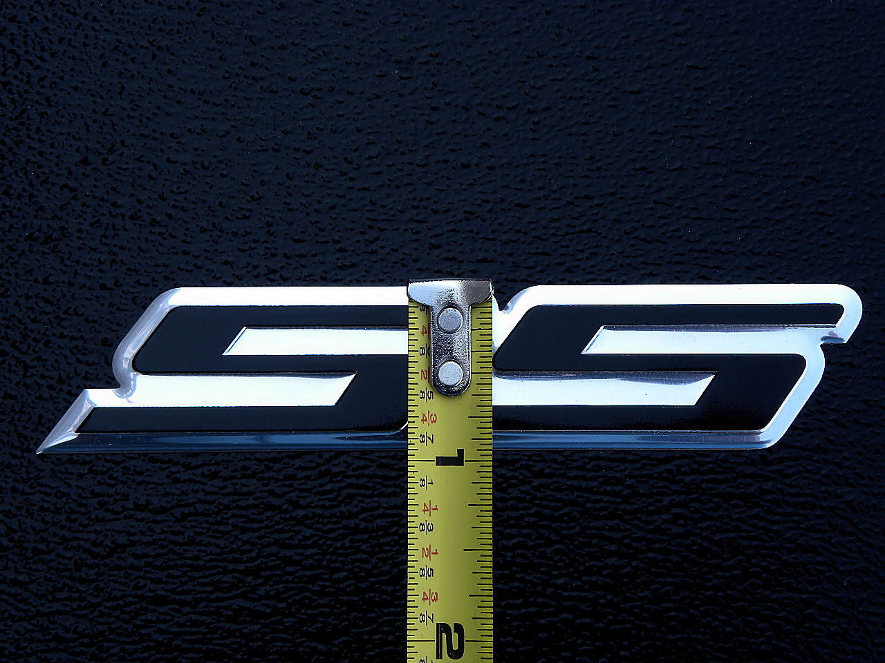 QTY 2 CHEVY CAMARO IMPALA COBALT SILVERADO SS BLACK ALUMINUM EMBLEMS ...