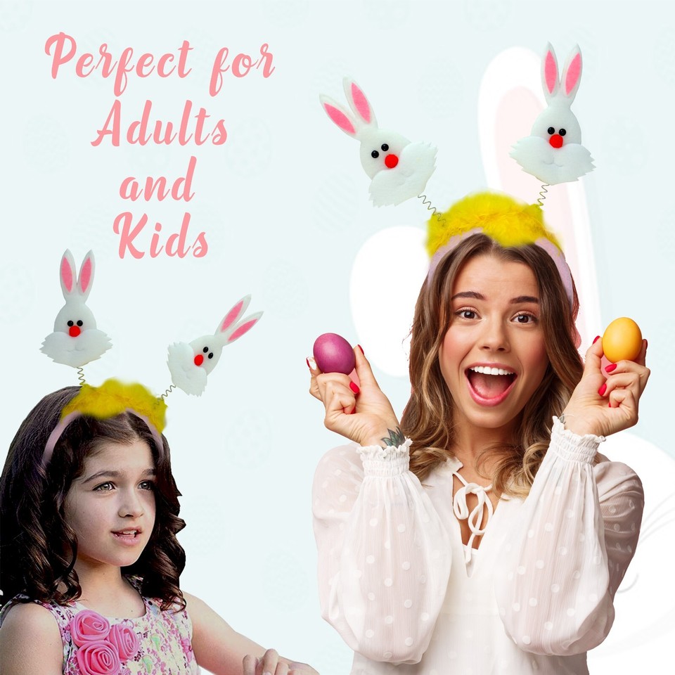 Universal Size Easter Chick and Rabbit Head Boppers With Fur Kids Party ...