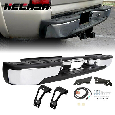 Complete - Chrome Rear Bumper For 1999-2007 Chevy Silverado GMC Sierra ...
