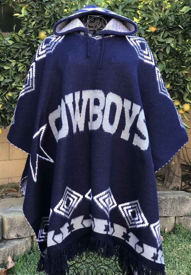 Dallas Cowboys Alpaca Wool Poncho American Football, Hooded,Made In ...
