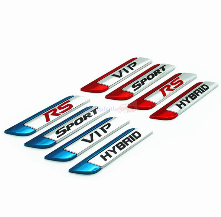 2pcs Red VIP Metal Chrome Emblem Badge Side Trunk Rear Sticker Fit ...