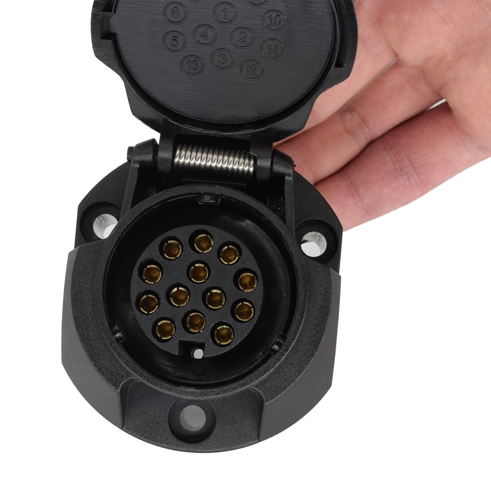 13 Pin Socket Euro Female Plug Trailer Caravan Lighting Connector ...