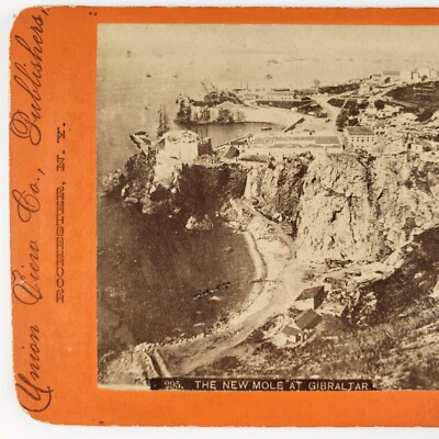 Gibraltar Harbour South Mole Stereoview c1875 Charles Warren Woodward ...