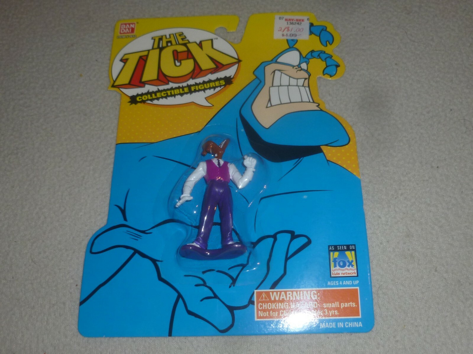 NEW ON CARD THE TICK CHAIRFACE CHIPPENDALE ACTION FIGURE BAN DAI NOC ...