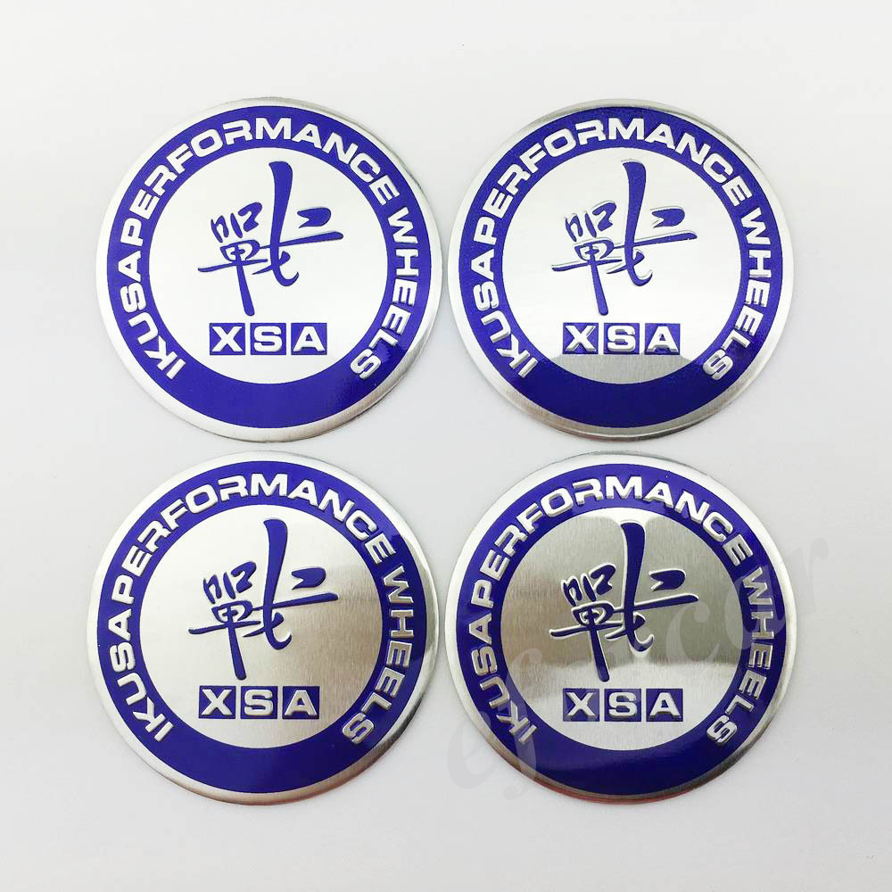 4pcs XSA Racing Sport Wheel Center Hub Cap Badge Emblem Sticker Decal ...