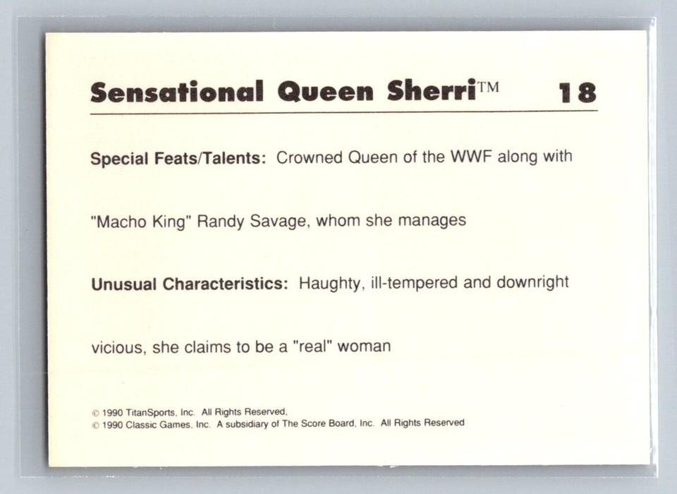 Sensational Queen Sherri 1990 Classic WWF #18 WCW WWE HOF AEW TNA | eBay