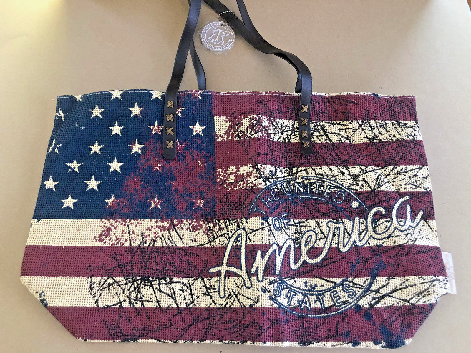 Robin Ruth Patriotic USA American Flag Large Tote Bag… - Gem