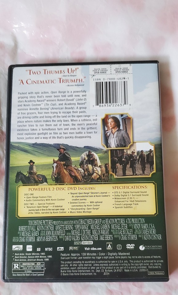 Open Range (DVD, 2004, 2-Disc Set) Robert Duvall Kevin Costner Annette ...