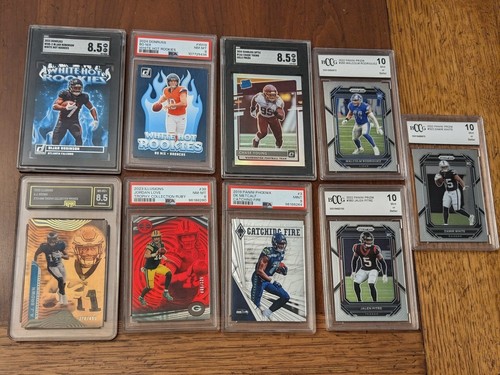 2019-24 9 Card Lot Of Graded Football Slabs. Rookies , Numbered ...