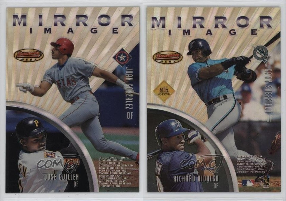 1997 Bowman's Best Mirror Image Refractor Juan Gonzalez Gary Sheffield ...