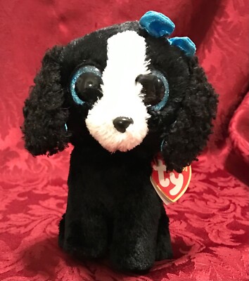 Ty Beanie Boos TRACEY the Black White Dog 6” NEW MINT with MINT TAGS 12 ...