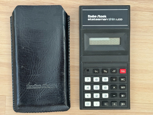 Vintage Radio Shack Statesman Thin LCD Calculator with Case Working ...