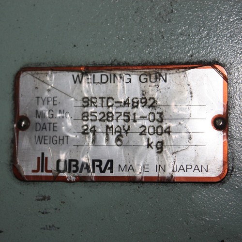 Obara Corp 110kVA J5D06493 SRTC-4892 Servo Spot weld gun with Nitta ...