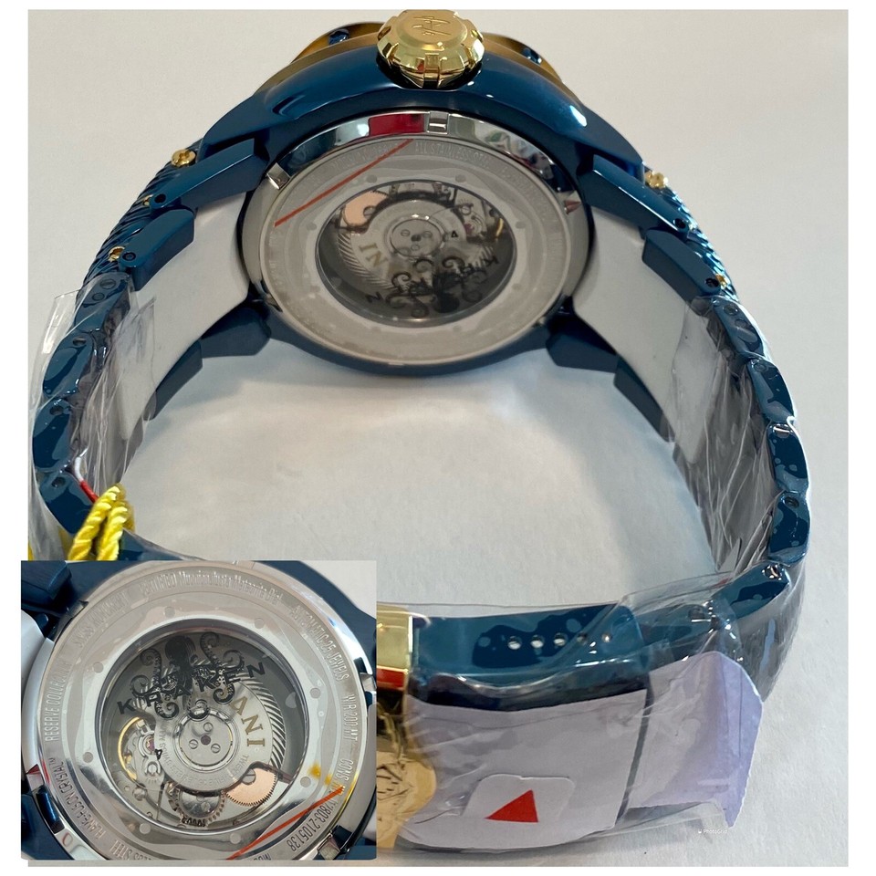 54mm Swiss R150 Auto METEORITE| Blue Bracelet |Goldtn Bezel KRAKEN ...