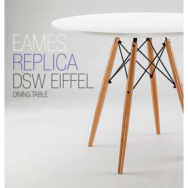 DSW Dining Table Lounge Bar Modern Designer 60-80cm Black or White ...