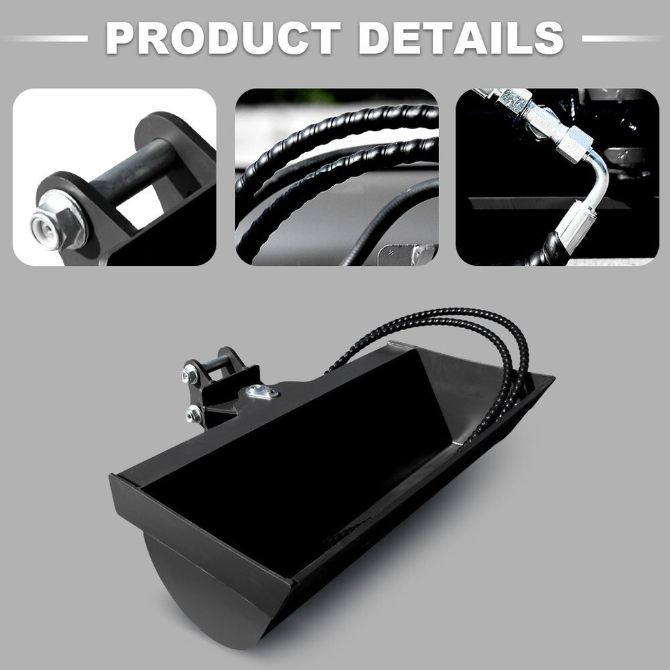 HUAYEE 32in 800mm Tilting Bucket for Mini Excavator with Pins and Hose ...