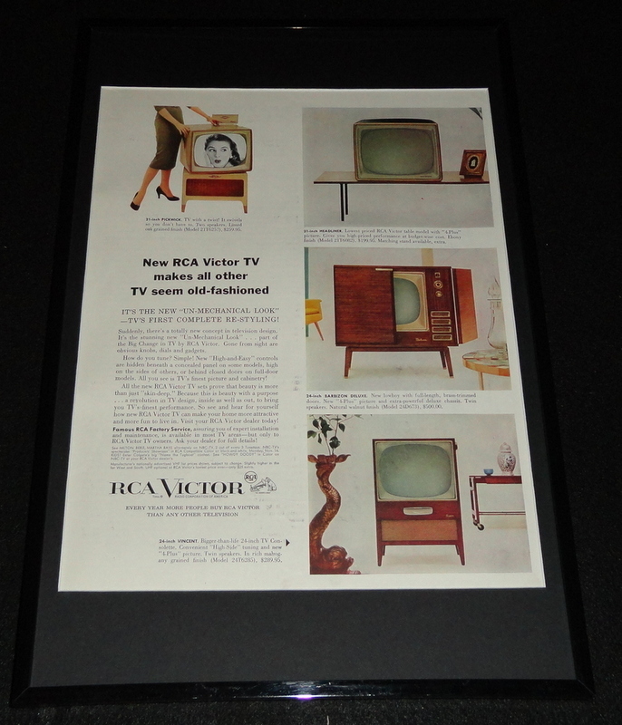 1955 RCA Victor TV Television Framed ORIGINAL 11x17 Advertising Display ...