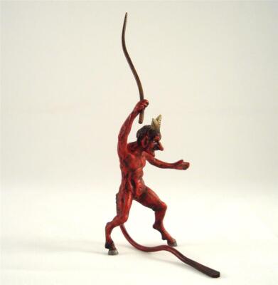 Franz Bergmann Vienna Austria Red DEVIL WITH WHIP Faun Satyr Bronze ...